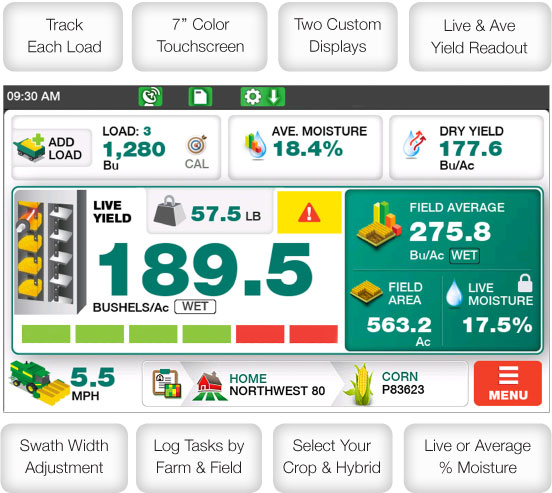 Elite Universal Yield Monitor - Field Mapping - % Moisture - Bushels ...