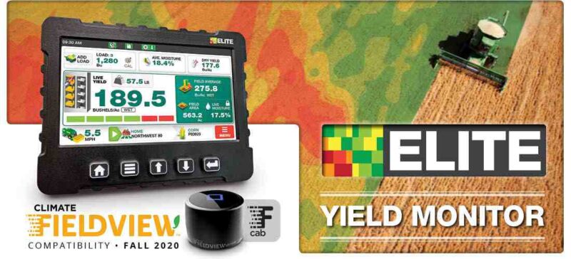 Elite Universal Yield Monitor - Field Mapping - % Moisture - Bushels/Acre