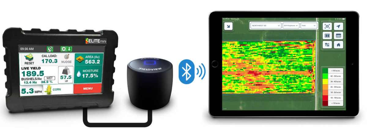 Elite Universal Yield Monitor - Field Mapping - % Moisture - Bushels/Acre